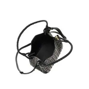 Bottega Veneta Intrecciato Leather Medium 'parachute' Bag - Black