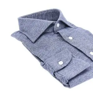 BORRIELLO NAPOLI Diagonal Striped Twill Shirt
