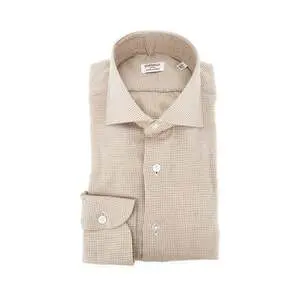 BORRIELLO NAPOLI Houndstooth Flannel Shirt - Beige