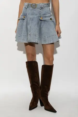Zimmermann Denim Skirt With A Belt