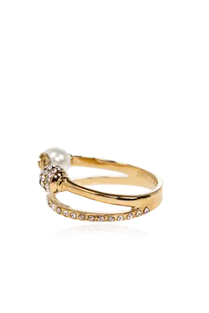 JIMMY CHOO Brass Ring With Crystals