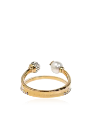 JIMMY CHOO Brass Ring With Crystals