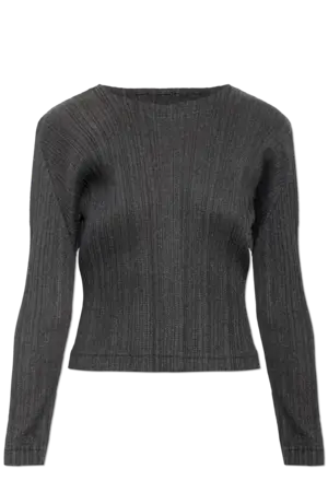 Issey Miyake Pleated Long-sleeve Top