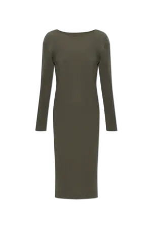 Issey Miyake Pleated Fitted Midi Dress