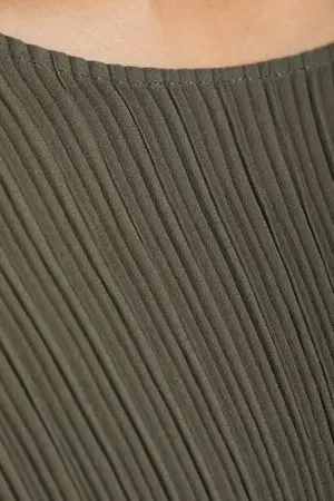 Issey Miyake Pleated Fitted Midi Dress