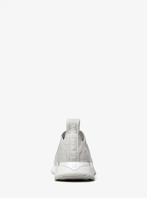 Michael Kors Bodie Logo Embossed Stretch Knit Slip-on Trainer In Size By
