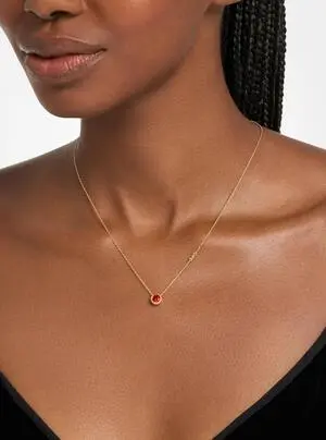 Michael Kors Round Stone Pendant Necklace In By