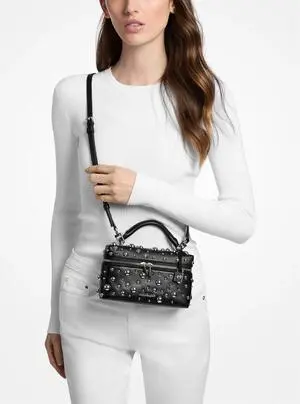 Michael Kors Jana Extra-small Studded Satin Crossbody Bag In By