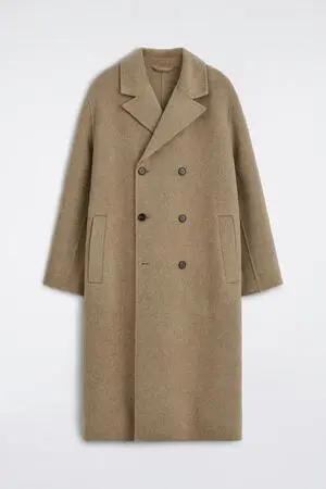 Cos Double-faced Wool-blend Long Coat - Beige