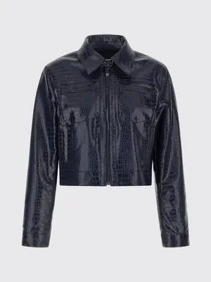 Pinko Short Faux Leather Jacket With Crocodile Effect And Zip Closure