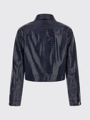 Pinko Short Faux Leather Jacket With Crocodile Effect And Zip Closure