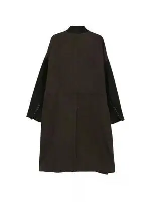 ZIGGY CHEN Panelled Drawstring-waist Coat - Brown
