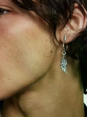 Emanuele Bicocchi Ala Wing-pendant Hoop Earring - Silver