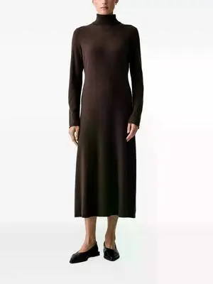 Marc O'polo Roll-neck Knitted Maxi Dress - Brown