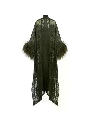 TALLER MARMO Penelope Feather-trim Maxi Dress