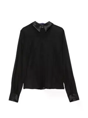 STYLAND Sheer Silk-chiffon Shirt