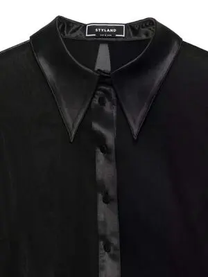 STYLAND Sheer Silk-chiffon Shirt