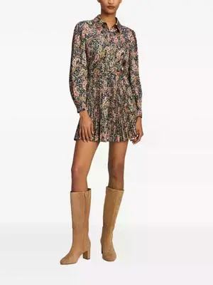 Cinq À Sept Reynolds Paisley-print Pleated Mini Dress