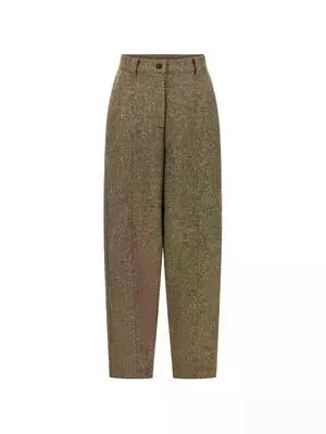 Moncler Tweed Straight-leg Trousers - Brown