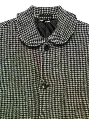 Comme Des Garçons Houndstooth-pattern Peter-pan-collar Coat