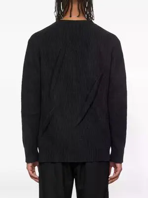 Yohji Yamamoto Ribbed-knit Draped Sweater