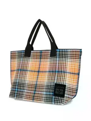 GANNI Check-pattern Tote Bag