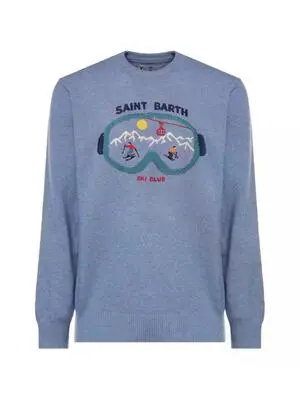 MC2 SAINT BARTH Heron Crewneck Knit Sweater - Blue