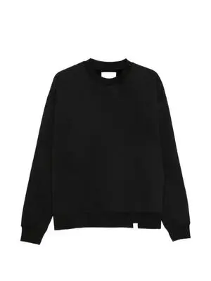 WOC Crew-neck Drop-shoulder Sweater - Black