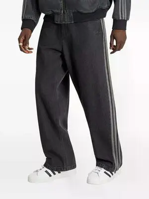 Adidas Sst Denim Jeans Mid-rise Straight Leg - Black