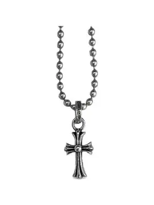 Chrome Hearts Baby Fat Cross-pendant Necklace - Silver