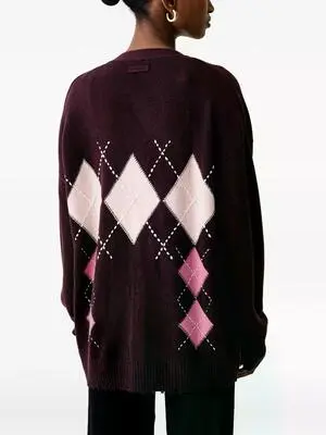 Pinko Wool And Cashmere Cardigan With Diamond Motif