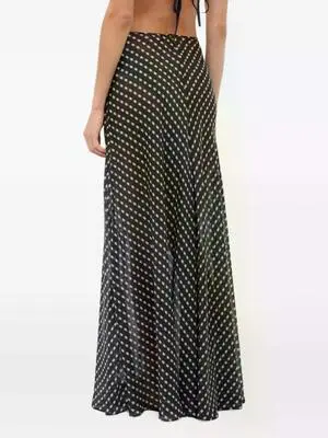 Staud Velma Geometric-print Silk Maxi Skirt
