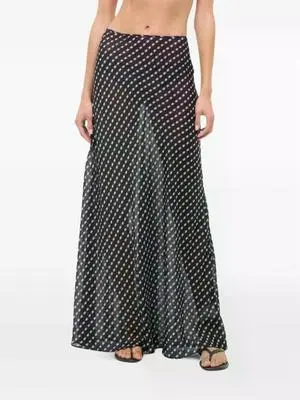 Staud Velma Geometric-print Silk Maxi Skirt