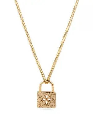 Emanuele Bicocchi Hammered Logo-pendant Necklace