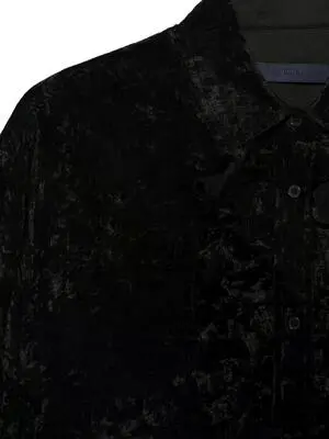 JUUN.J Ruffled Velvet-effect Shirt