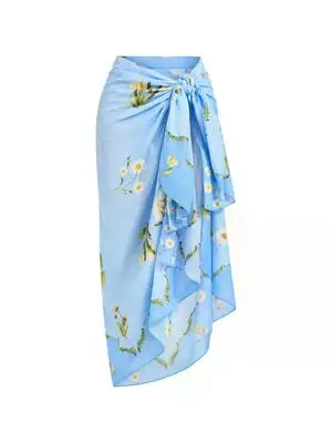 Seafolly Floral-print Wrap Sarong - Blue