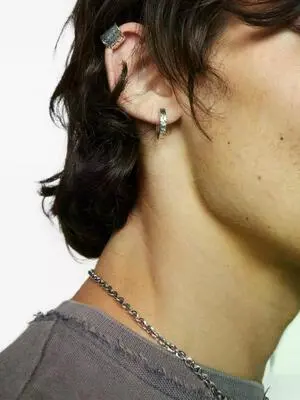 Emanuele Bicocchi Cracked Huggie Earrings - Silver
