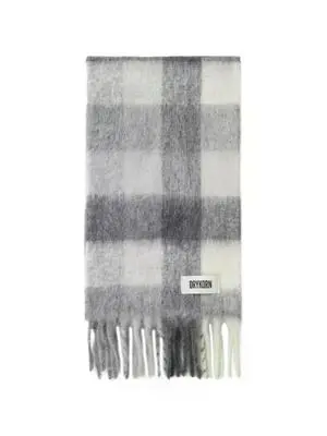 DRYKORN Hollin Check Fringed Scarf - Grey