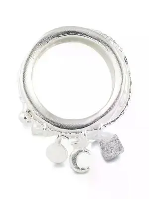POISONED HEARTS Hammered-effect Charm Ring