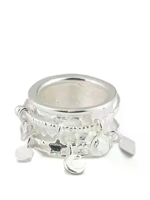 POISONED HEARTS Hammered-effect Charm Ring