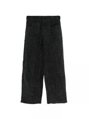 MELITTA BAUMEISTER Bouclé-knit Trousers - Black