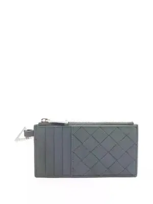 Bottega Veneta 2010s Intrecciato Card Case Coin Purse - Grey