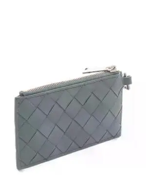Bottega Veneta 2010s Intrecciato Card Case Coin Purse - Grey
