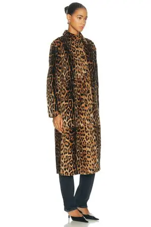 NILI LOTAN Davelle Shearling Coat In Brown