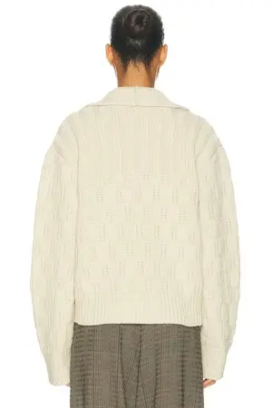 Dries Van Noten Terino Cardigan In Cream - Ecru