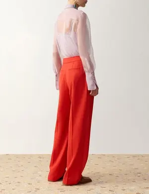 Zimmermann Clash Tuxedo Straight Pant - Red