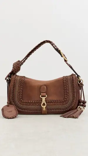 Shopbop Gucci Calf Leather Shoulder Bag - Brown