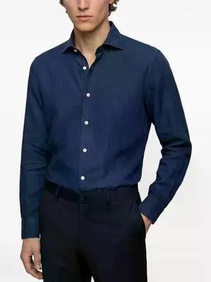 Kiton Denim-effect Cotton Shirt