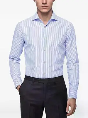 Kiton Stripe-pattern Cotton Shirt