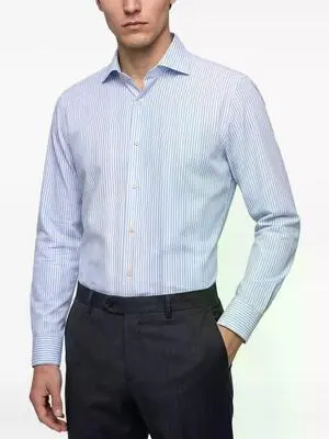 Kiton Stripe-pattern Cotton Shirt